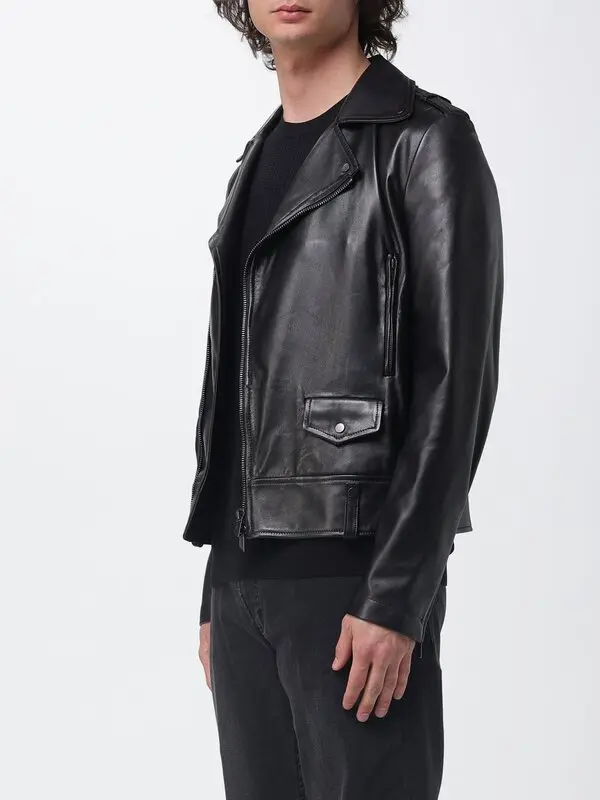 SALVATORE SANTORO Leather Biker Jacket - Black