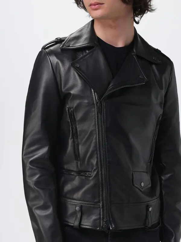 SALVATORE SANTORO Leather Biker Jacket - Black