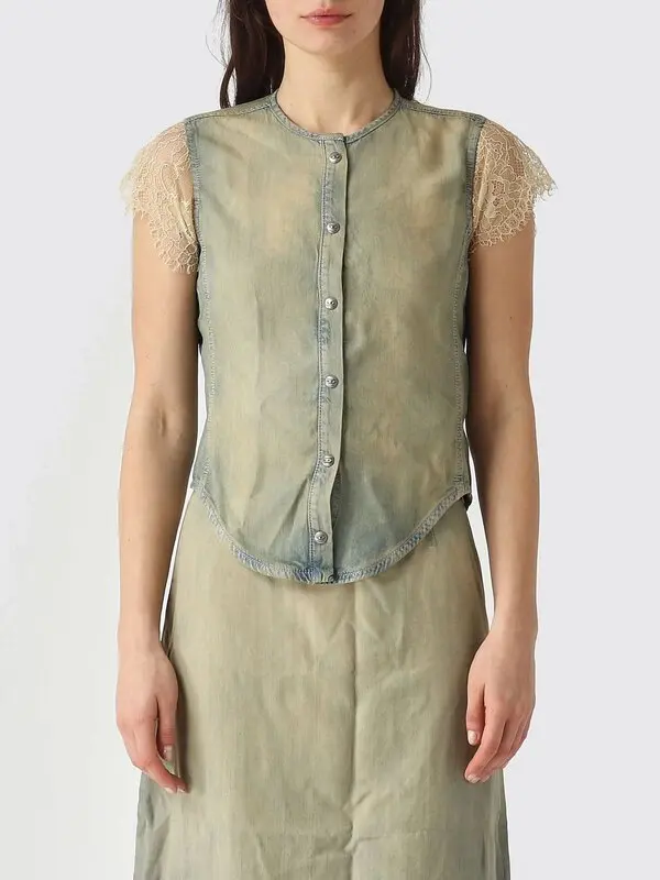 DIESEL® Lace-sleeve Shirt - Stone Washed