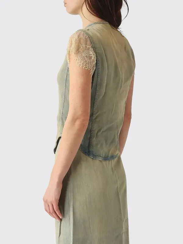 DIESEL® Lace-sleeve Shirt - Stone Washed