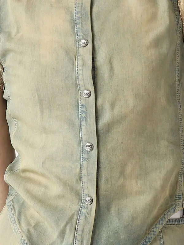 DIESEL® Lace-sleeve Shirt - Stone Washed
