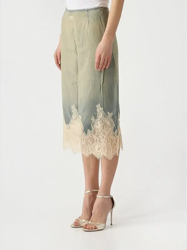 DIESEL® Midi Skirt With Lace Trim
