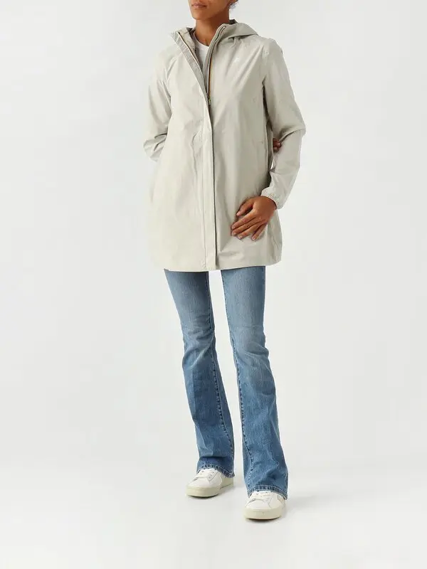 K-WAY Waterproof Jacket With Hood - Beige