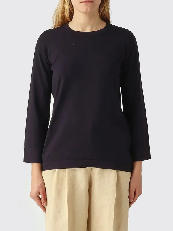 Max Mara Viscose Blend Long Sleeve T-shirt - Navy