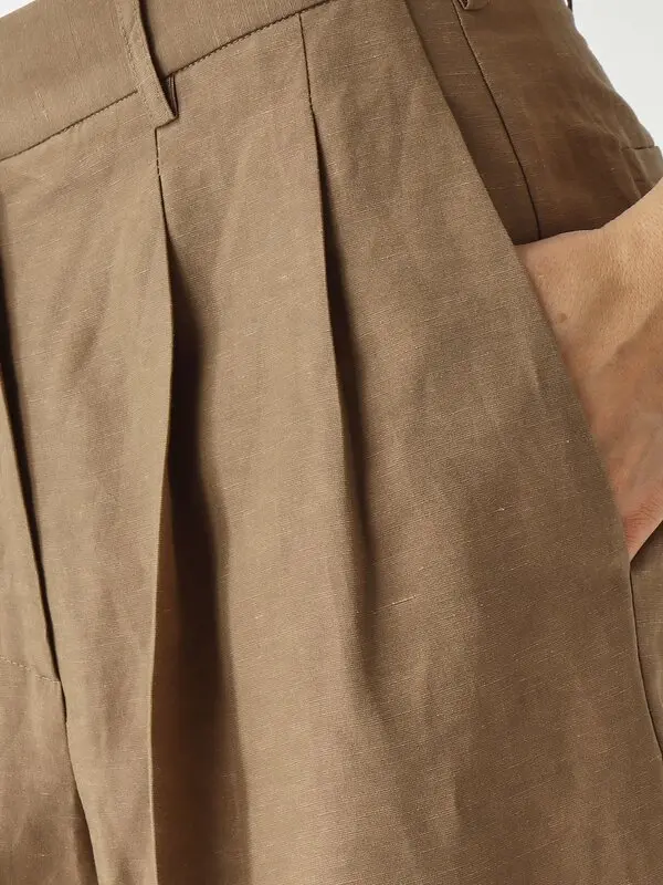 MEIMEIJ Linen Blend Bermuda Shorts