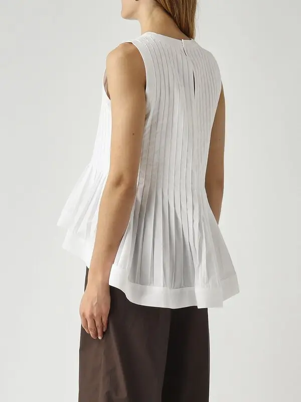 MEIMEIJ Sleeveless Pleated Top