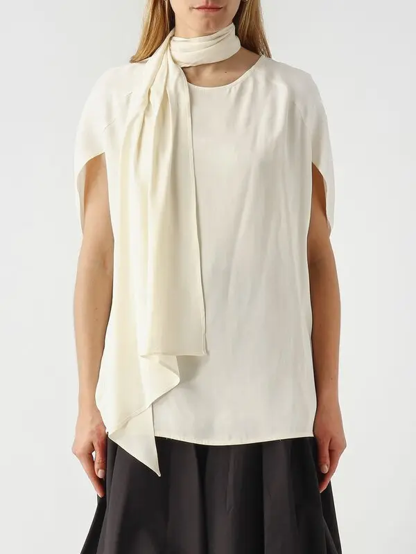 MEIMEIJ Draped Top With Tie Detail