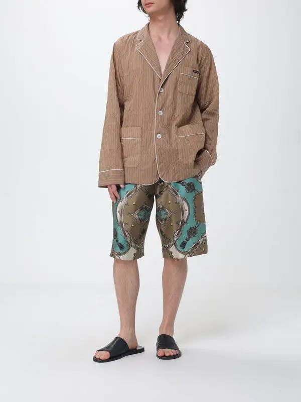 Dolce & Gabbana Printed Silk Shorts - Brown