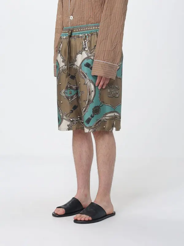 Dolce & Gabbana Printed Silk Shorts - Brown