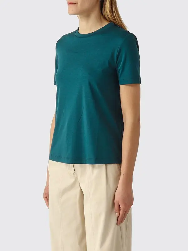 Max Mara Cotton Blend Crew Neck T-shirt - Teal