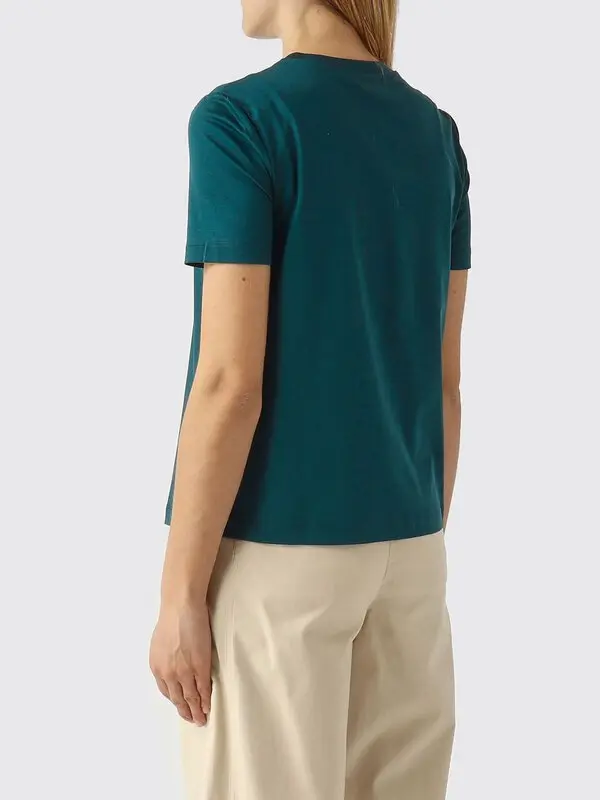 Max Mara Cotton Blend Crew Neck T-shirt - Teal