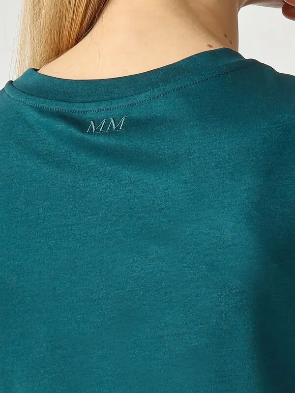 Max Mara Cotton Blend Crew Neck T-shirt - Teal