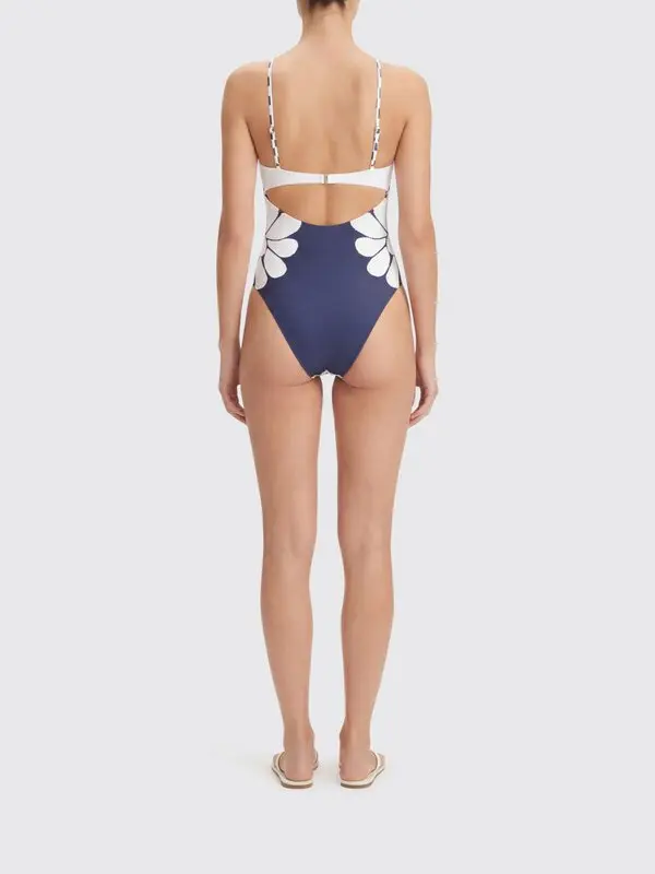 Farm Rio Printed Polyamide One-piece Swimsuit - Blue