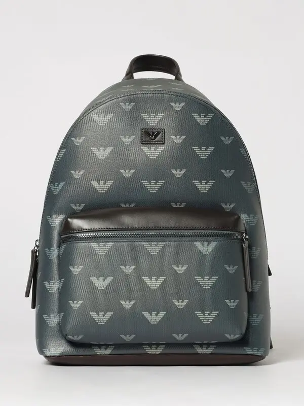 Emporio Armani Monogram Backpack - Blue