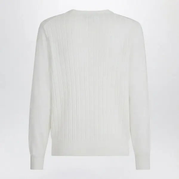 Brunello Cucinelli Ribbed Cotton Sweater - White