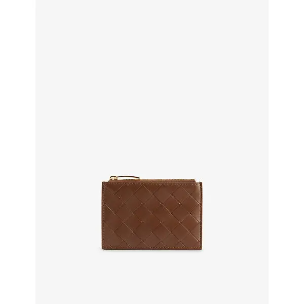 Bottega Veneta Intrecciato Zipped Leather Card Case - Blue