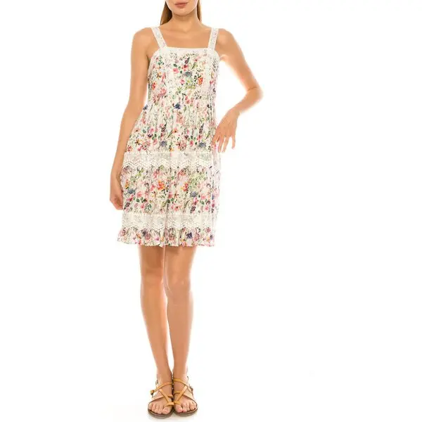 A COLLECTIVE STORY Floral Lace Sundress - Bright White
