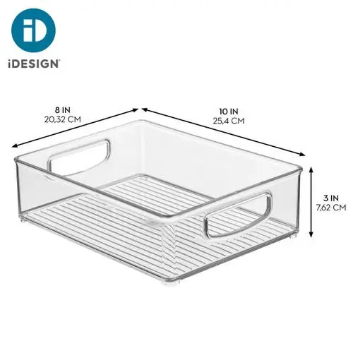 LINUS Plastic Stackable Pantry Bin With Handles, Set Of 4