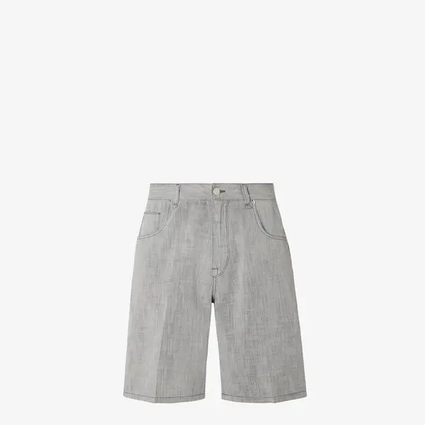 Fendi Faded Denim Bermuda Shorts - Grey