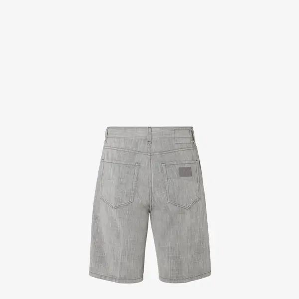 Fendi Faded Denim Bermuda Shorts - Grey