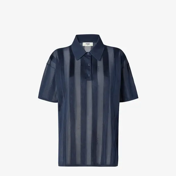 Fendi Silk And Cotton Yarn Polo Shirt