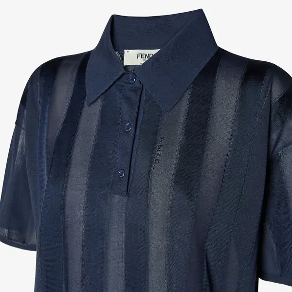 Fendi Pequin Striped Silk And Cotton Polo Shirt