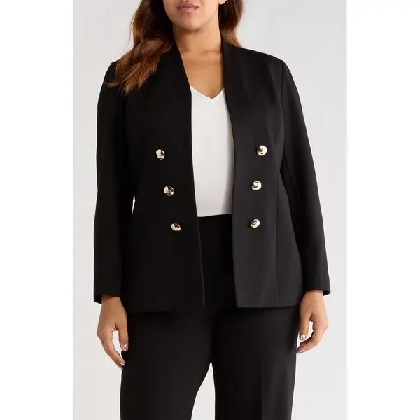 Anne Klein Open Front Jacket - Anne Black