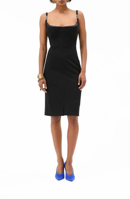 Versace Compact Jersey Cocktail Dress - Nero Deep Dark Navy