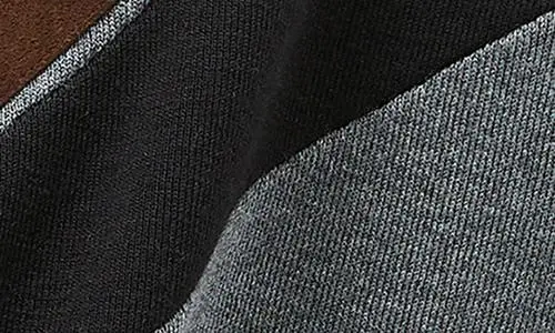 Versace Leather Stripe Knit Jacket