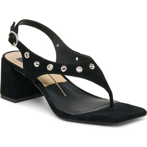 Dolce Vita Yves Studded Slingback Sandals - Onyx Suede