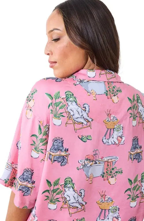 PRINTFRESH Sweet Dreams Satin Pajamas - Pink Polish