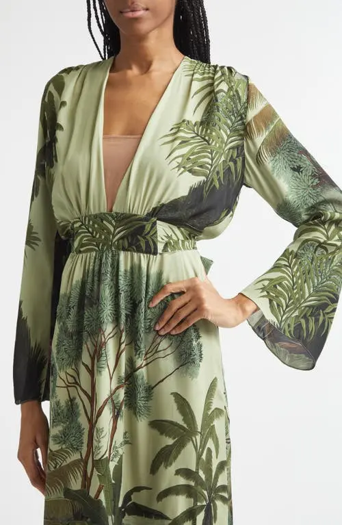 Johanna Ortiz Rodeo Rhythms Long Sleeve Silk Maxi Dress