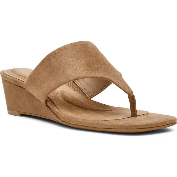 Anne Klein Wedge Sandal - Sand Suede