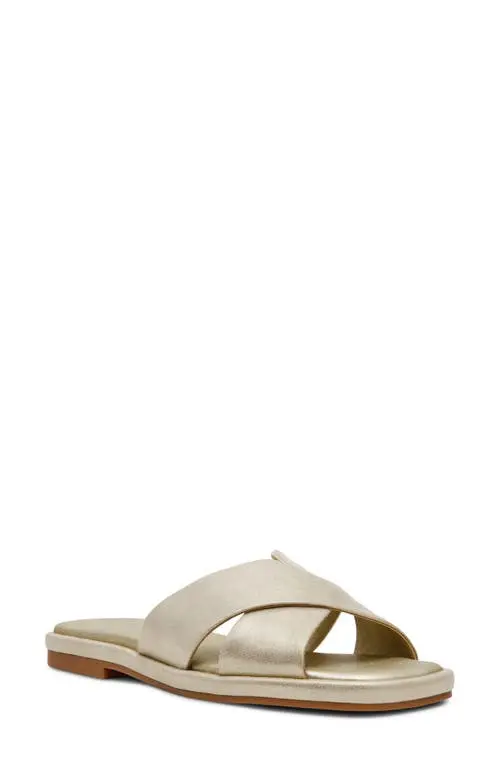 Anne Klein Khloe Crossover Strap Slide Sandal - Platinum