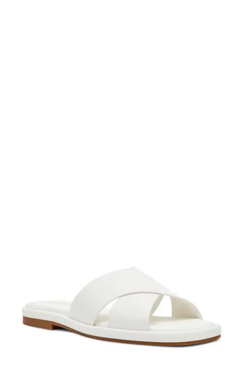 Anne Klein Khloe Crossover Strap Slide Sandal - White
