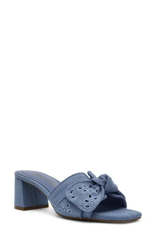 Anne Klein Kizmet Bow Slide Sandal - Denim