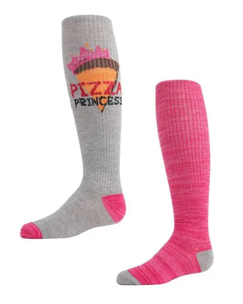 MEMOI Two-pair Pack Knee High Socks - Pink