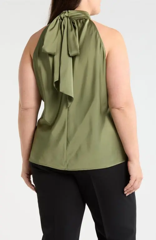 TAHARI ASL Sleeveless Mock Neck Top - Agave