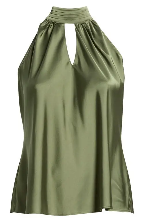 TAHARI ASL Sleeveless Mock Neck Top - Agave