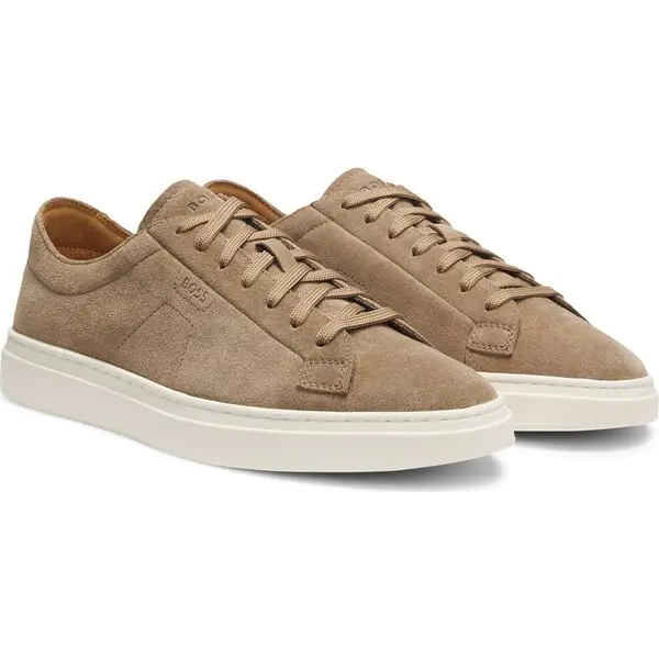 BOSS Kieran Suede Low Top Sneaker - Medium Beige