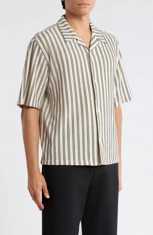 PACSUN Kenan Stripe Button-up Camp Shirt