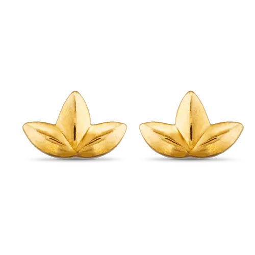 7879 Lotus Stud Earrings - Gold 9k