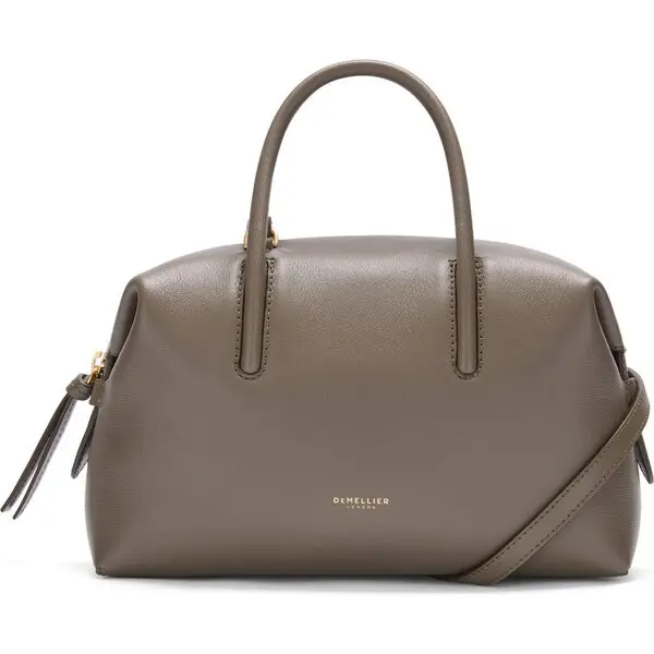 DEMELLIER The Small Stockholm Leather Top Handle Bag - Dk Taupe