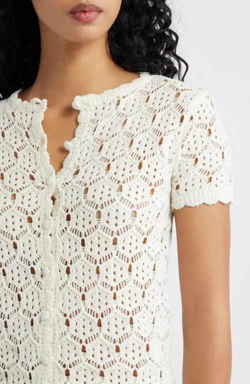 Princess Polly Pointelle Stitch Button-up Top & Shorts