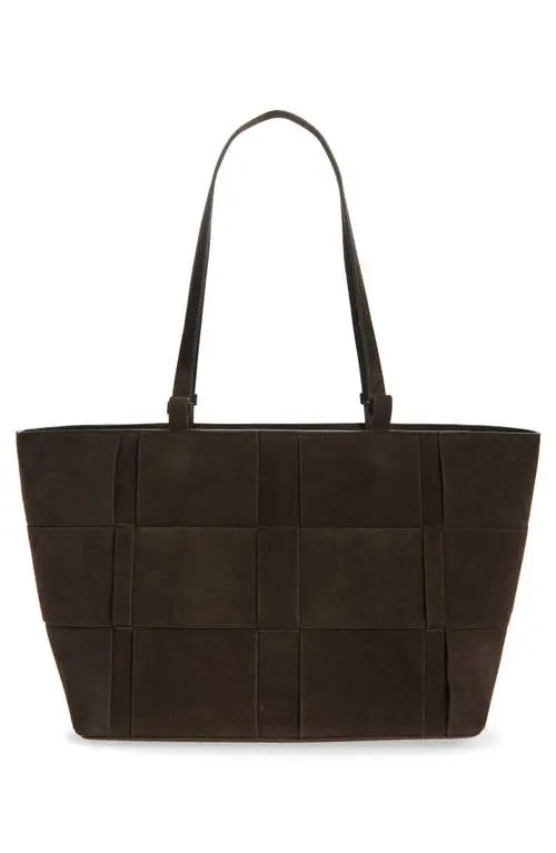DEMELLIER Florence Woven Leather Tote - Dark Chocolate