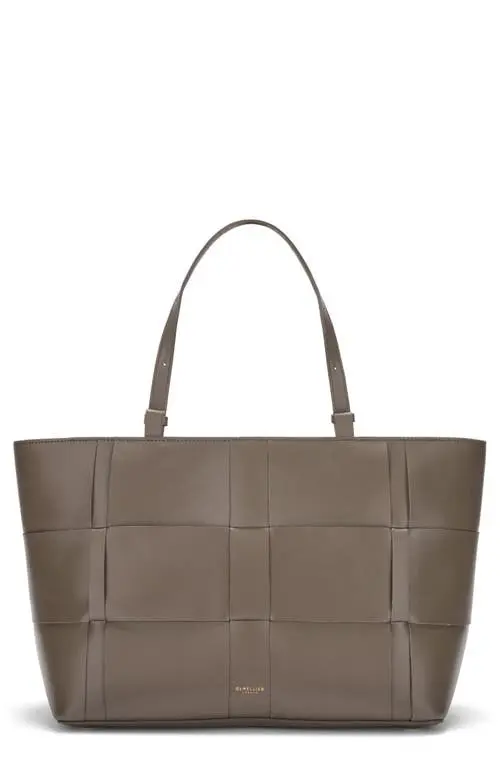 DEMELLIER The Florence Woven Leather Tote - Dark Taupe