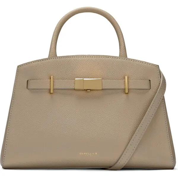 DEMELLIER The Small Hudson Leather Tote - Light Taupe