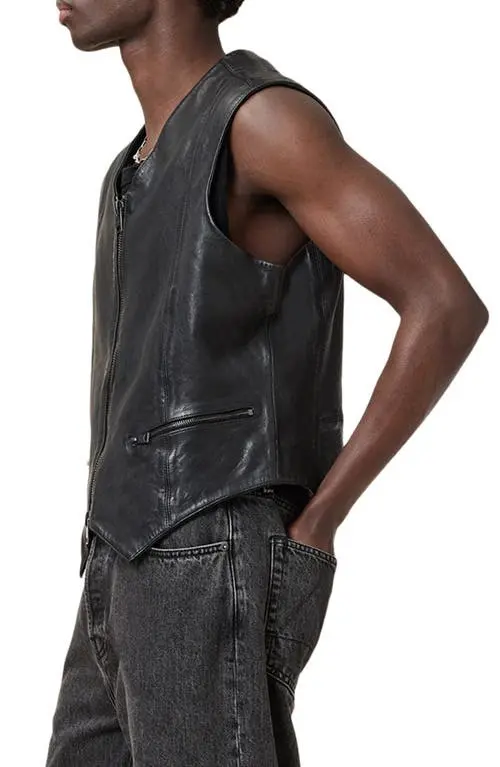 ALLSAINTS Davies Leather Waistcoat