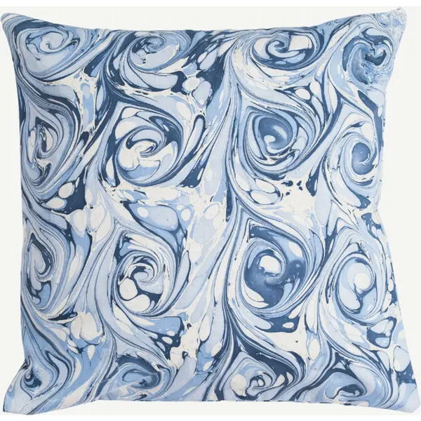 INNER CHILD Wave Hand-marbled Square Pillowcover Only - Ocean