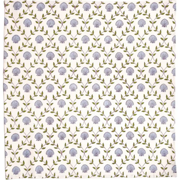 INNER CHILD Seashell Blockprint Napkinsset Of 4 - Blue